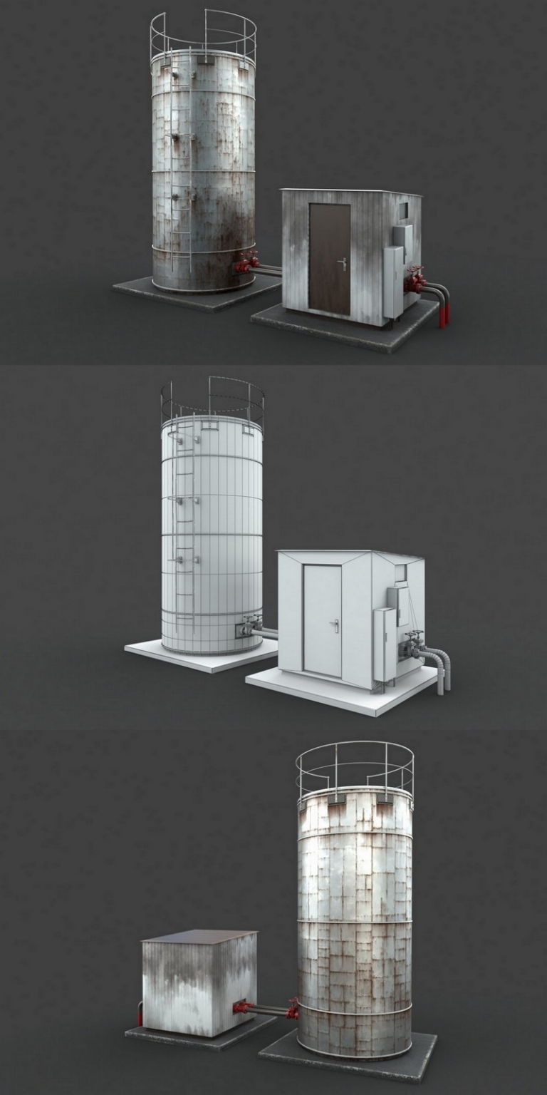 Desire FX 3d models | Rusted Water Tank – 3D Model