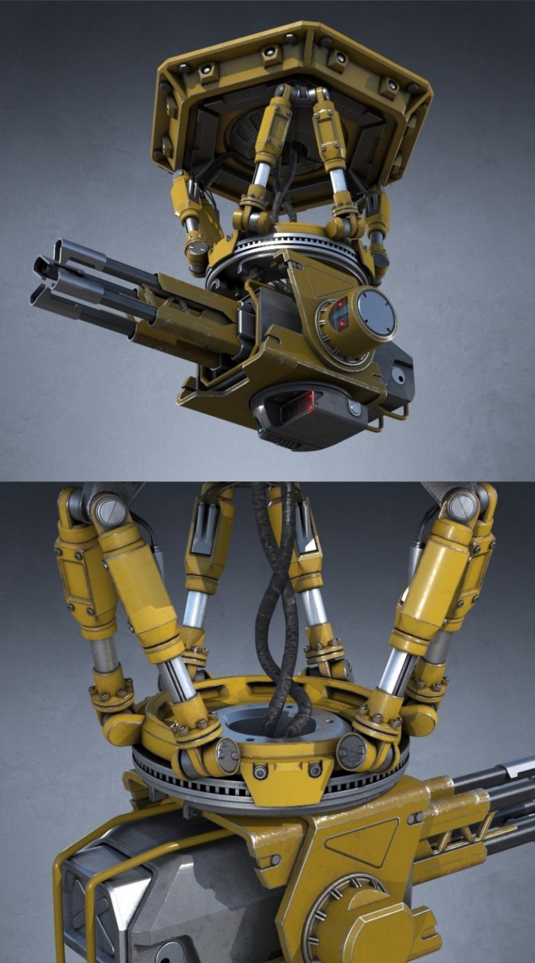 Desire FX 3d models | Sci-Fi Security Turret – 3D Model
