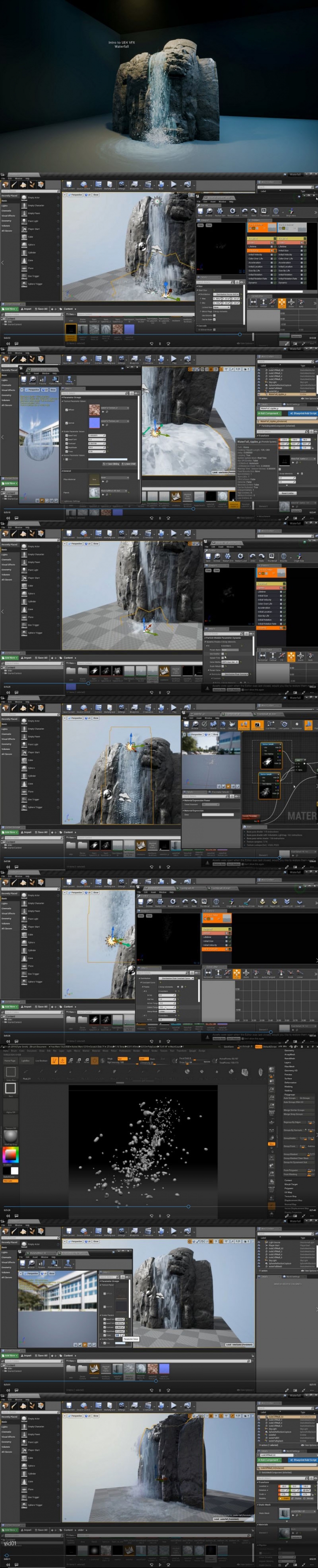 Desire FX 3d models | Intro to UE4 VFX: Waterfall