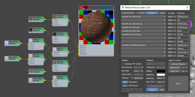 Desire FX 3d models | Material Texture Loader 1.24 3ds Max script for PBR texturing workflowот DMZ