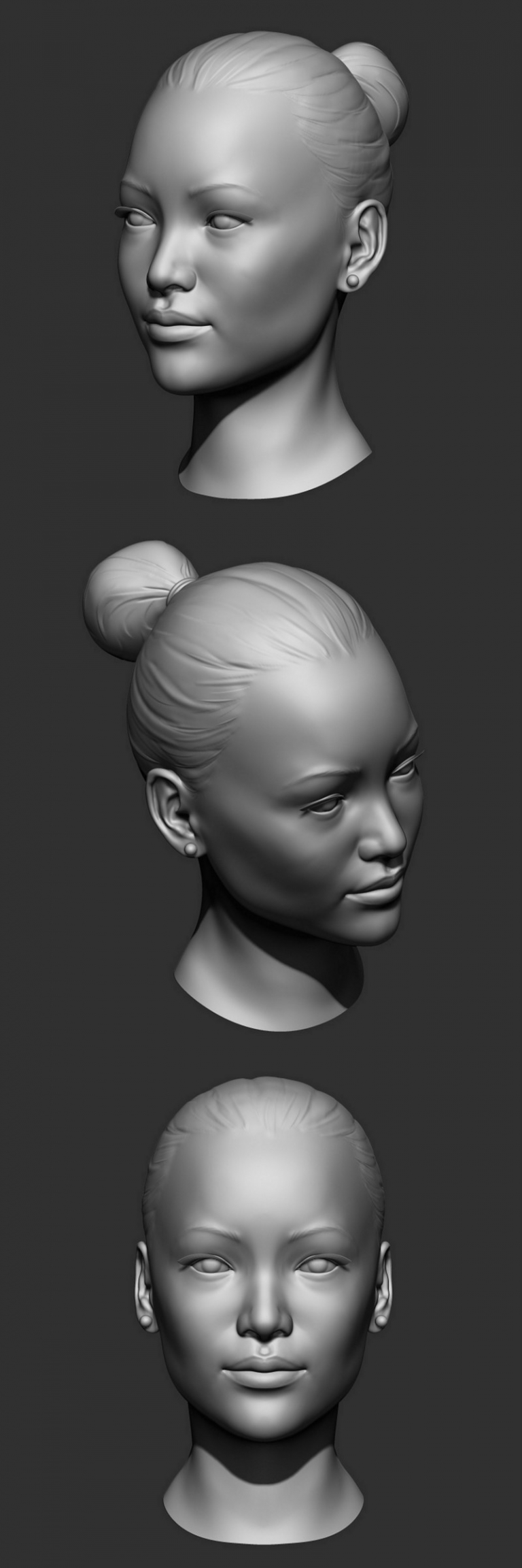Desire FX 3d models | Asian Female Head Base Mesh