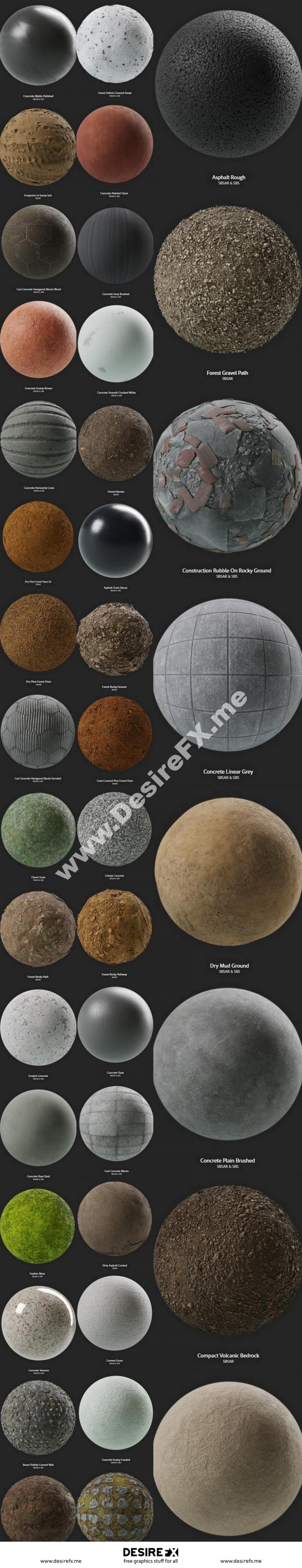 Desire FX 3d models | Substance Source 18 – 40 Concrete-Asphalt-Ground