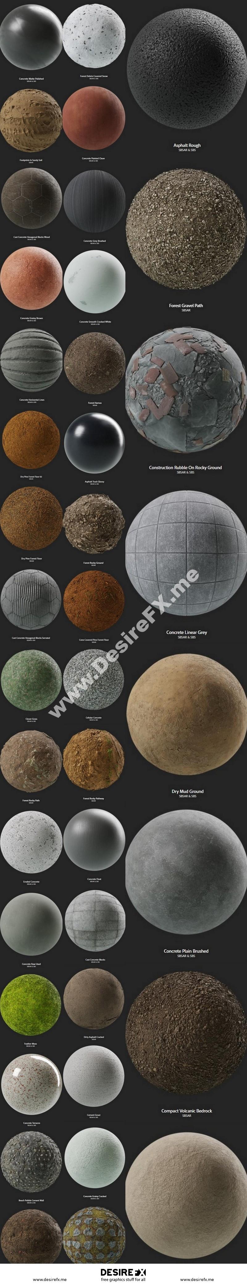 Desire FX 3d models | Substance Source 18 – 40 Concrete-Asphalt-Ground