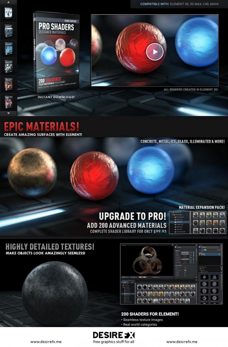 Desire FX 3d models | Videocopilot – Pro Shaders