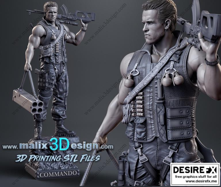 Desire FX 3d models | Commando – Arnold Schwarzenegger – 3D Print Model