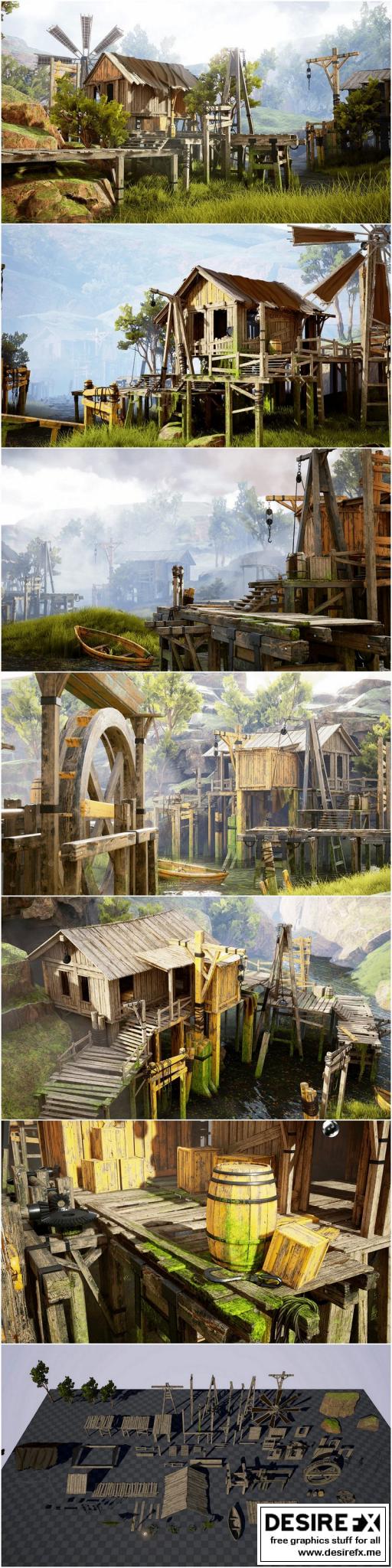 Desire FX 3d models | Modular Swamp Shack Pack