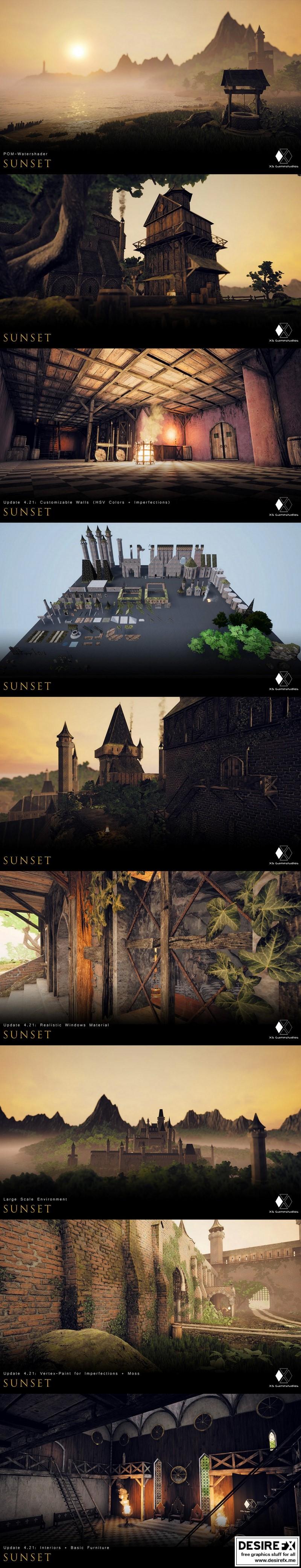 Desire FX 3d models | Unreal Engine – Sunset – Modular Medieval Brick ...