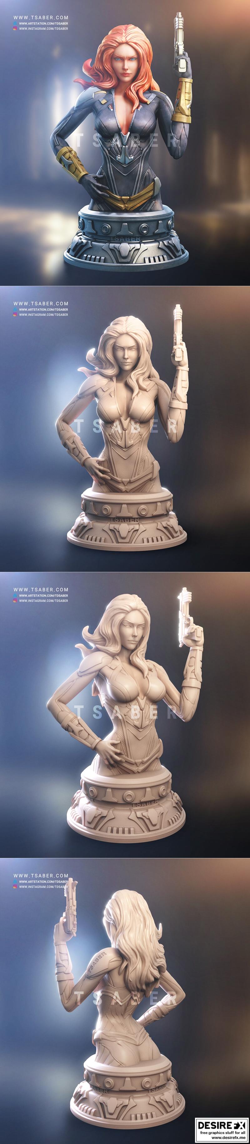 Desire FX 3d models | Black Widowmaker Bust – 3D Print Model