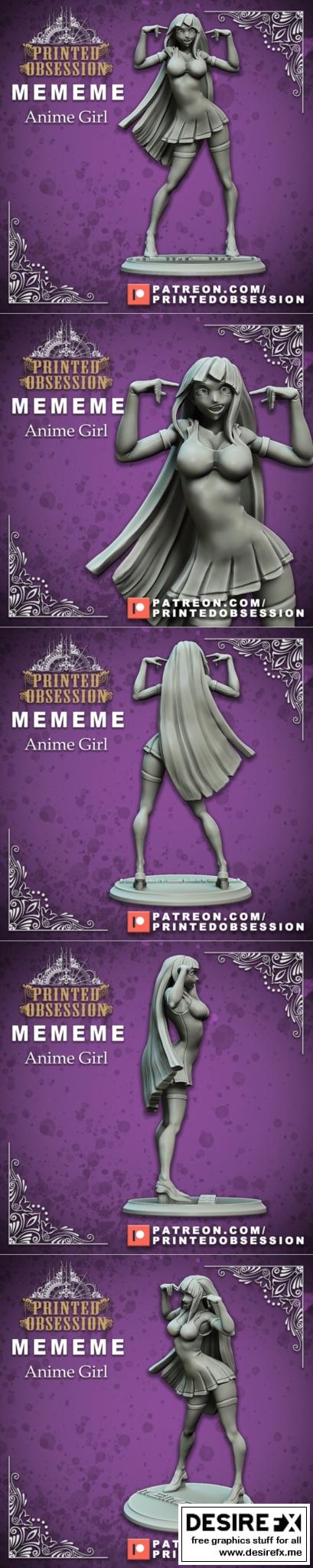 Desire FX 3d models | MEMEME – Anime Girl – 3D Print Model