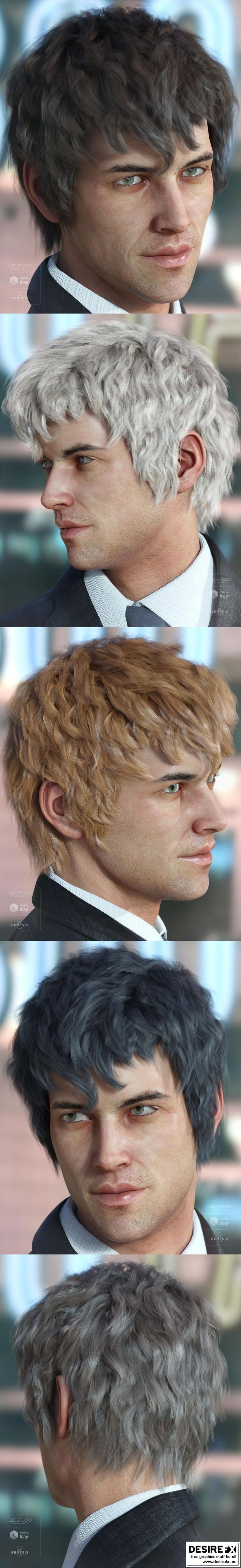 Desire FX 3d models | Royce Hair for Genesis 3 & 8 Male(s)