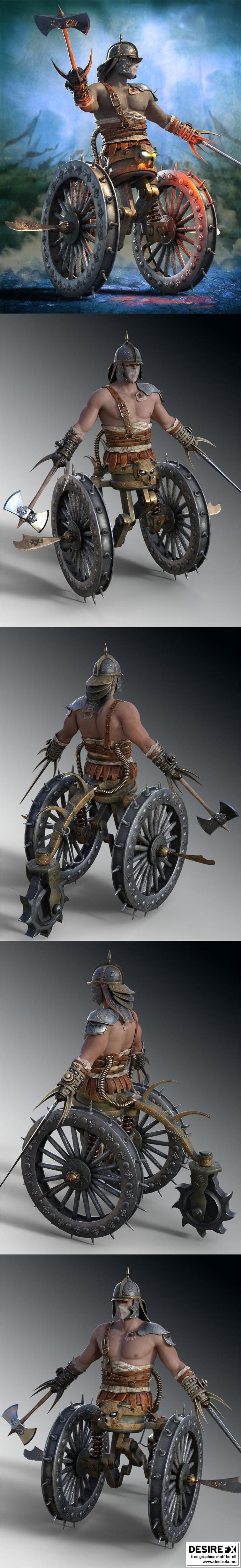 Desire FX 3d models | Medieval Cyborg Chariot for Genesis 8 Male