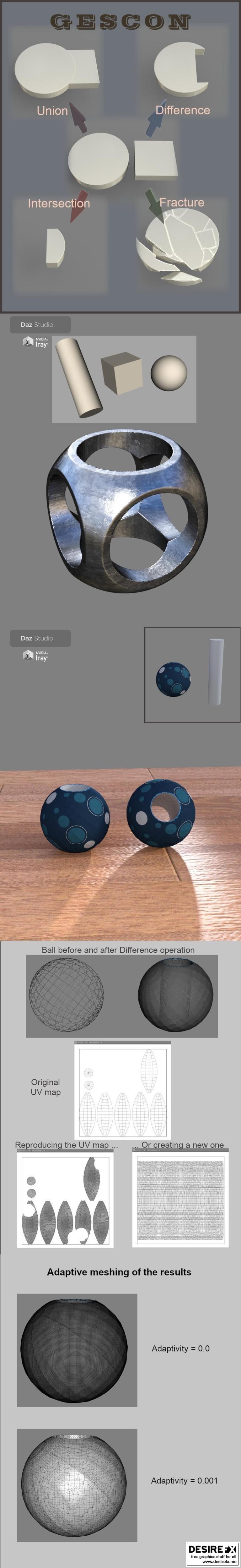 Desire FX 3d models | Gescon: Constructive Solid Geometry for Daz Studio