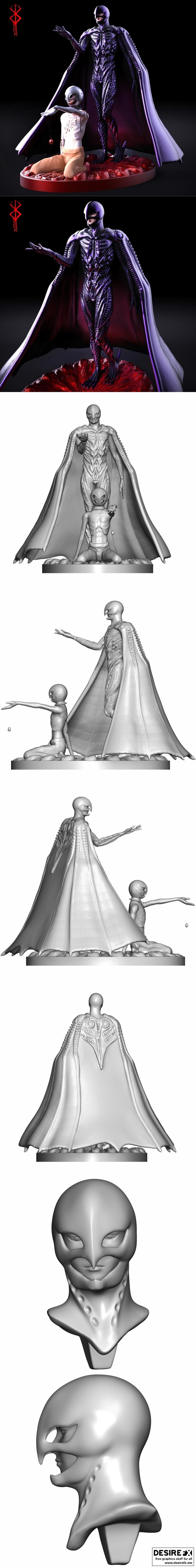 Desire FX 3d models | Berserk Femto and Griffith Fanart