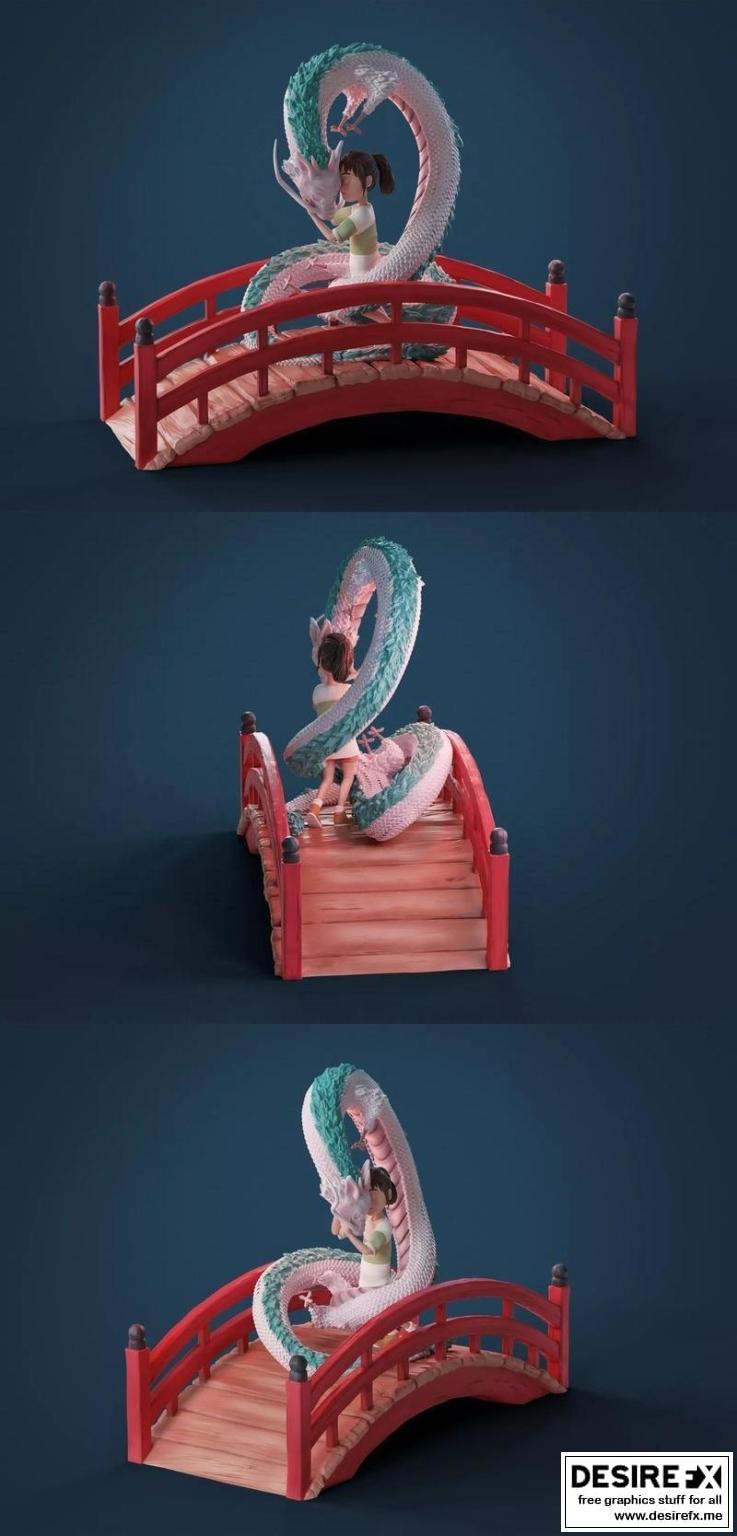 Desire FX 3d models | Haku and Chihiro Diorama – 3D Print Model