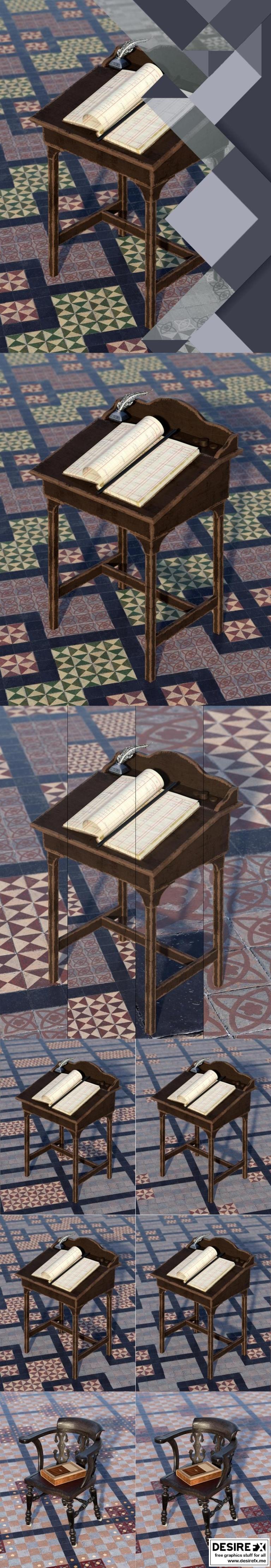 Desire FX 3d models | Medieval Church Floor Tile Iray Shaders Vol 2