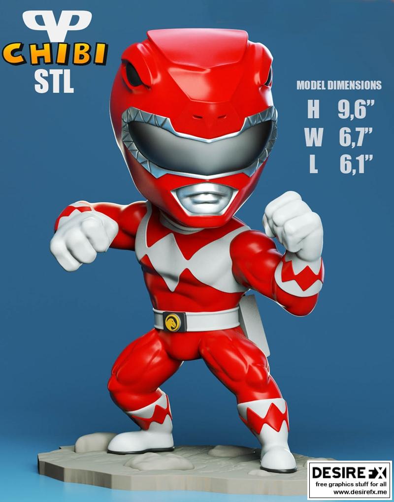 Desire FX 3d models | Red Ranger Chibi – 3D Print Model