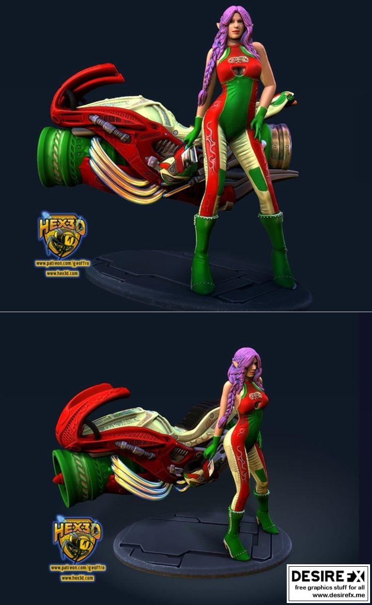 Desire FX 3d models | Hex3D Hoverbike girl – 3D Print Model