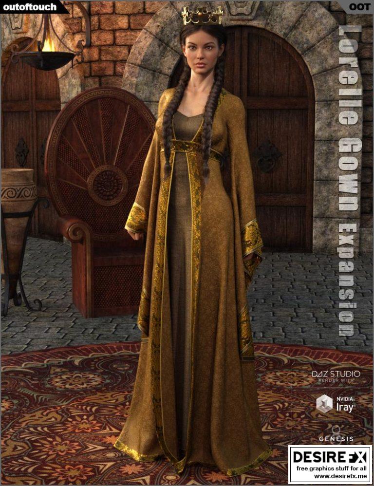 Desire FX 3d models | dForce Lorelle Gown Texture Expansion
