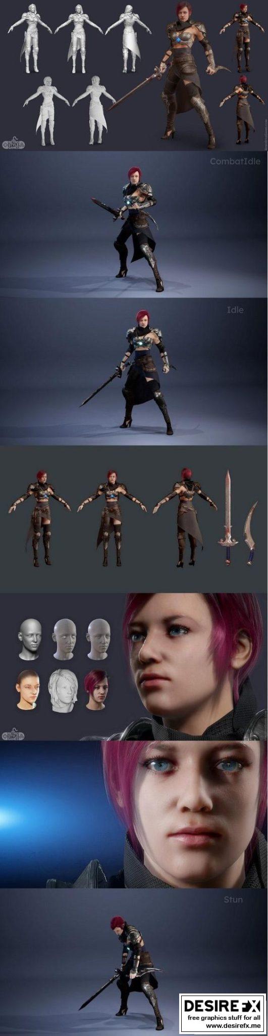 Desire FX 3d models | Female Warrior Assassin