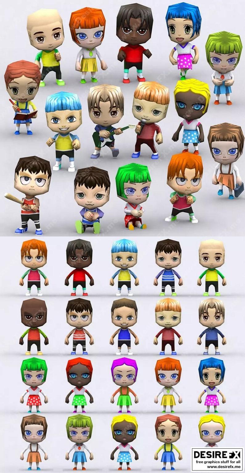 Desire FX 3d models | Chibi People Kids