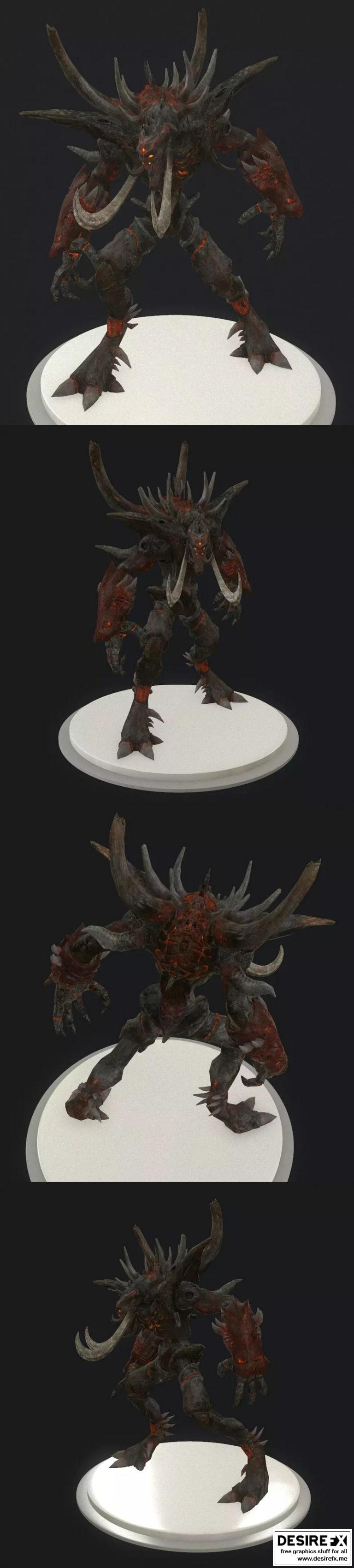 Desire FX 3d models | Fire Demon – Animated & PBR