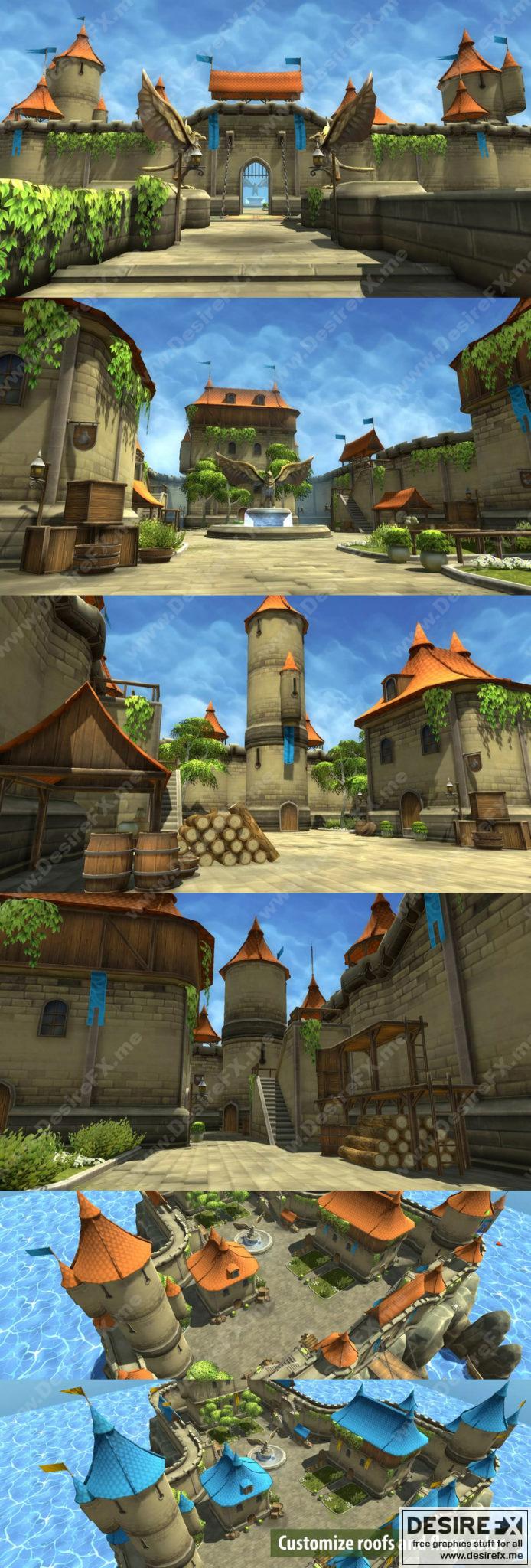 Desire FX 3d models | Hand painted Castle pack