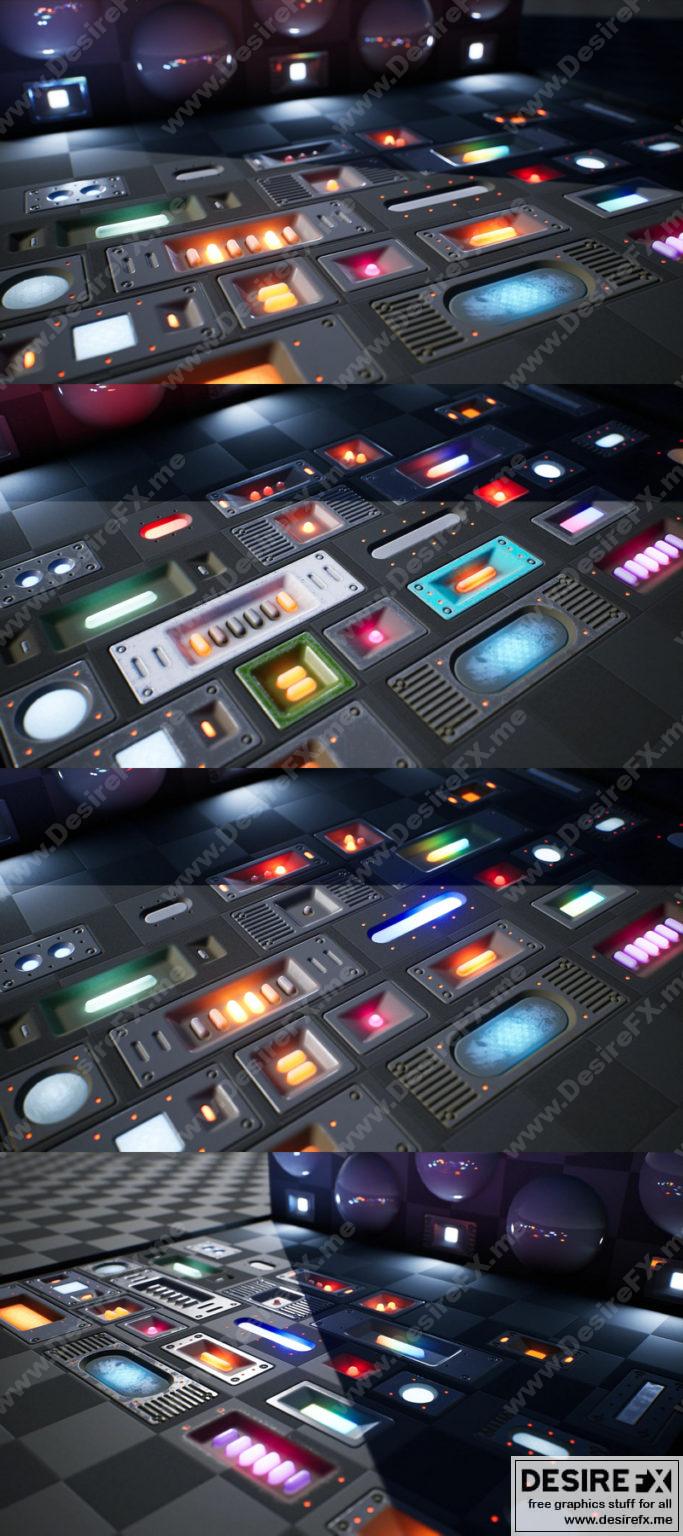 Desire FX 3d models | Sci-Fi Light Decals Vol. 1