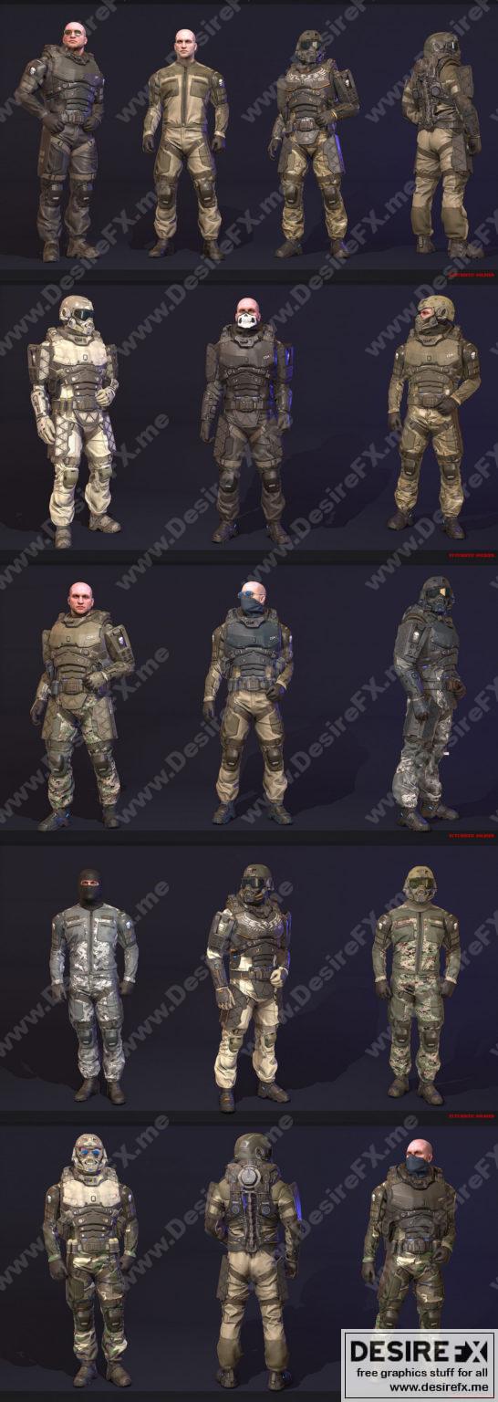 Desire FX 3d models | Futuristic Soldiers Pack