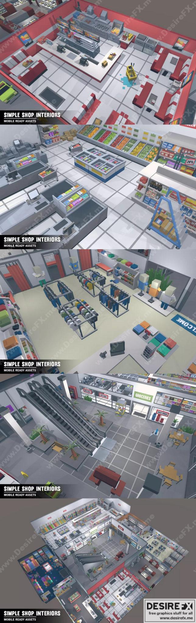 Desire FX 3d models | Simple Shop Interiors – Cartoon assets