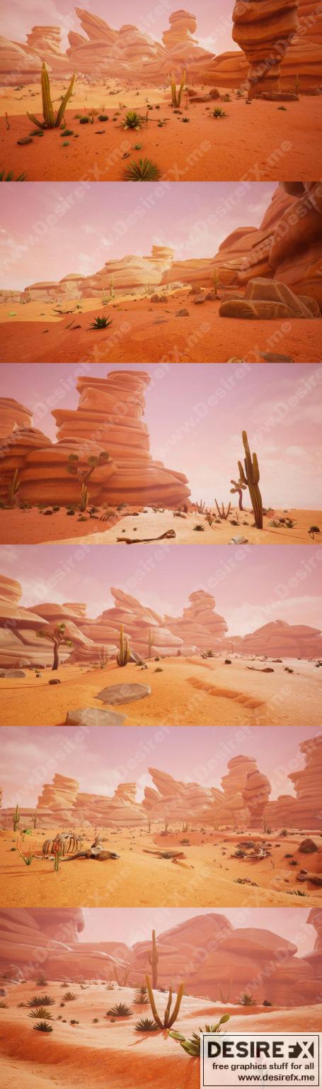 Desire FX 3d models | Stylized Desert Environment
