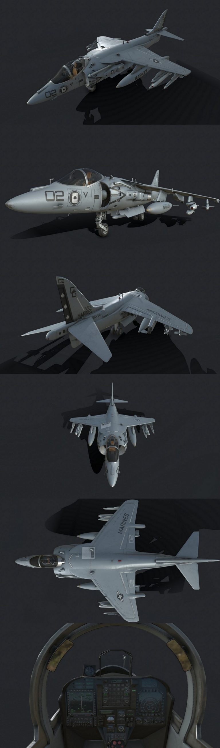 Desire FX 3d models | USMC AV-8B Super-Harrier II 3D Model