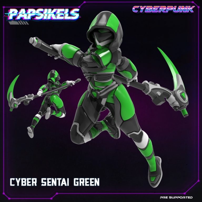 Desire FX 3d models | Cyber Sentai Green – 3D Print Model STL