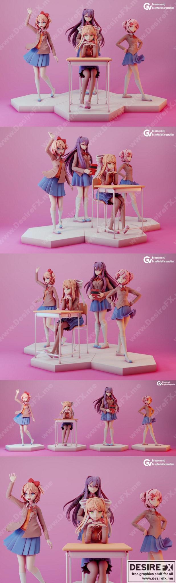 Desire FX 3d models | Doki Doki Literature Club! Set – 3D Print Model STL