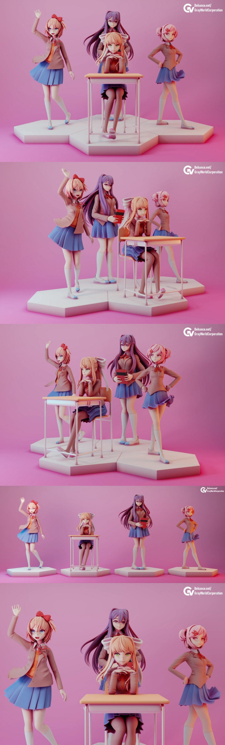 Desire FX 3d models | Doki Doki Literature Club! Set – 3D Print Model STL
