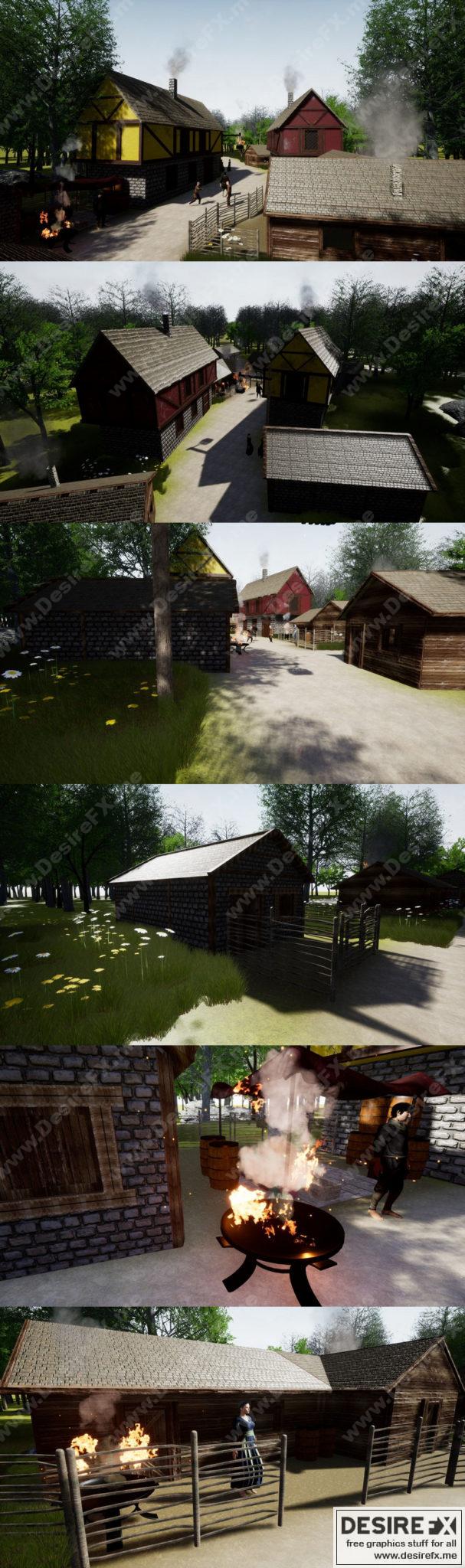 Desire FX 3d models | Fantasy Medieval Village Pack