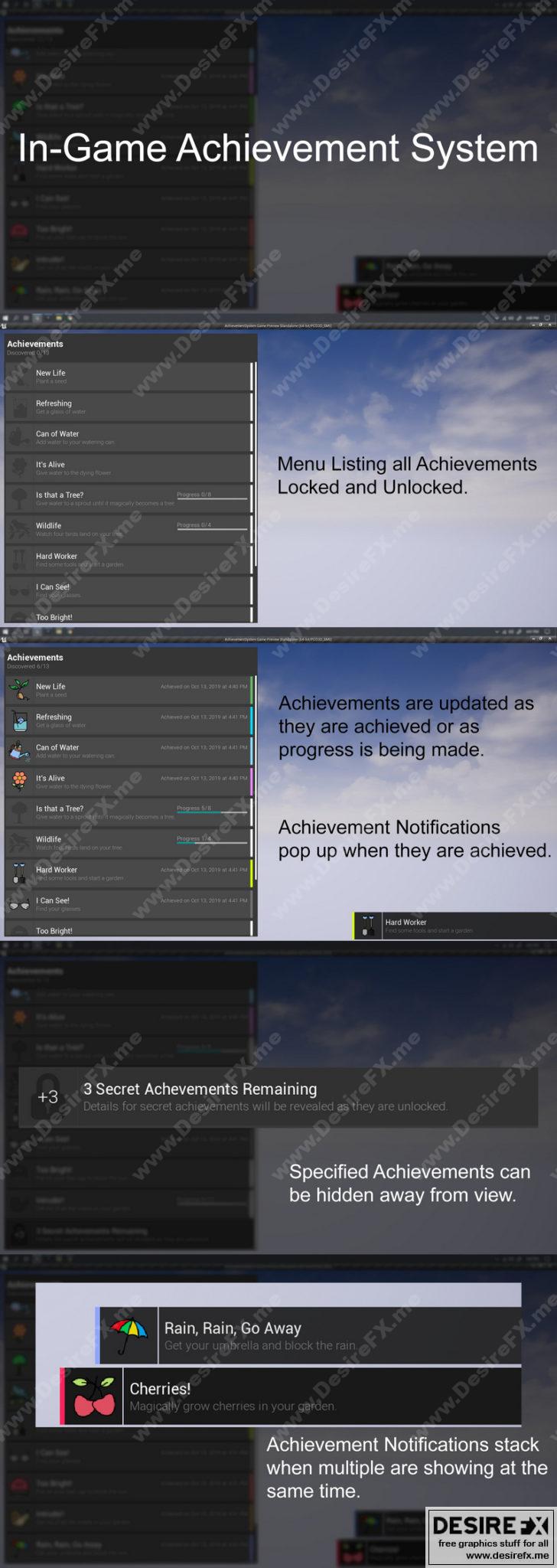 Desire FX 3d models | In-Game Achievement System