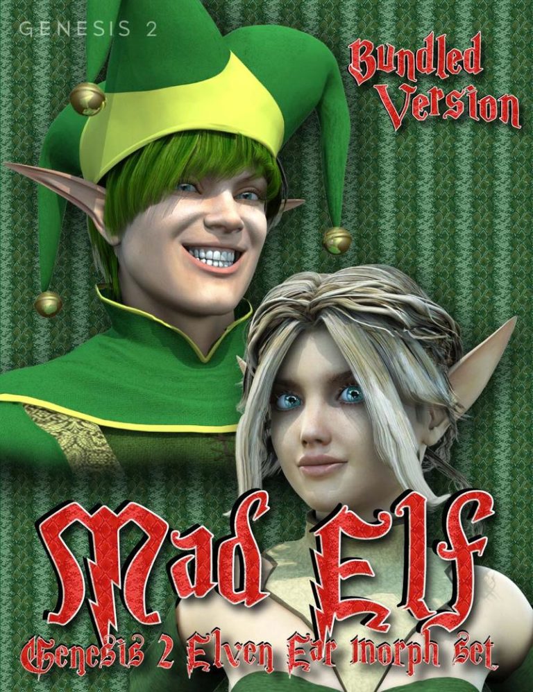 Desire FX 3d models | Mad Elf – Genesis 2 Elven Ears Bundle