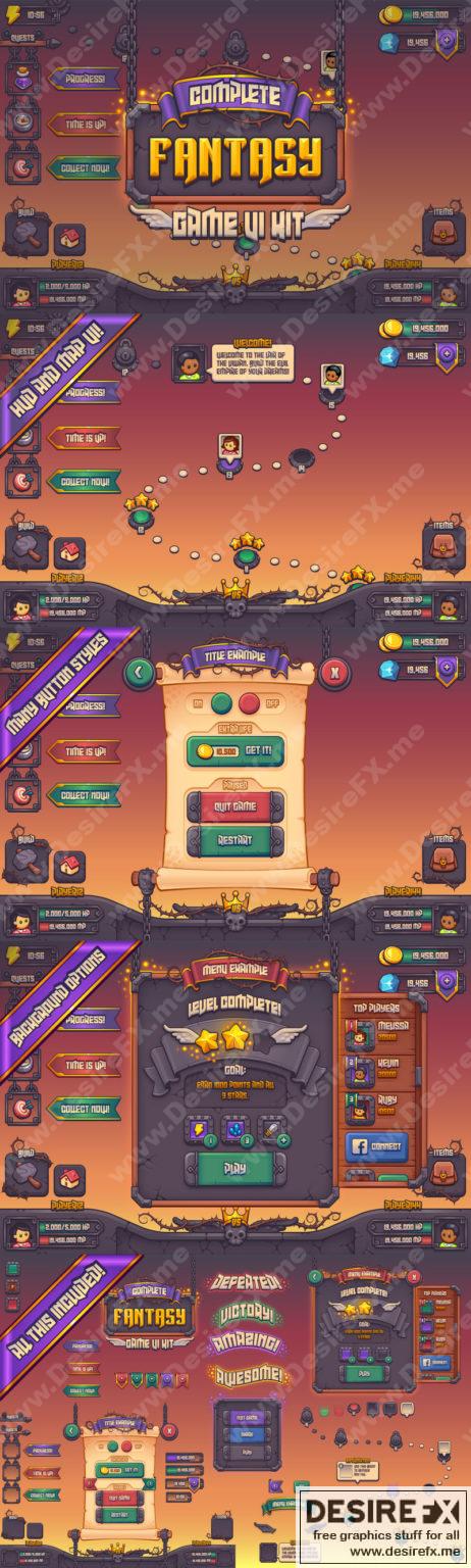 Desire FX 3d models | Complete Fantasy Game UI Kit