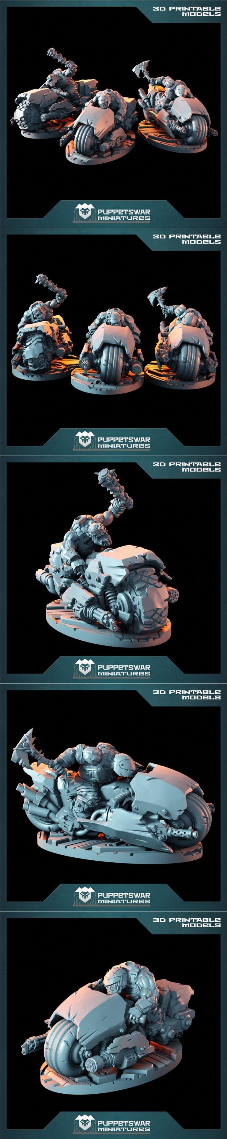Desire FX 3d models | Puppetswar Miniatures – Ork Biker Set – 3D Print ...