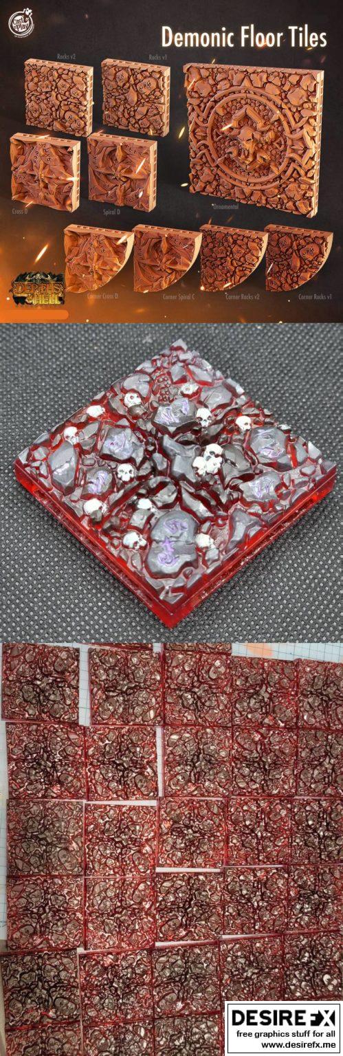 Desire FX 3d models | Depths of Hell – Demonic Floor Tiles – 3D Print ...
