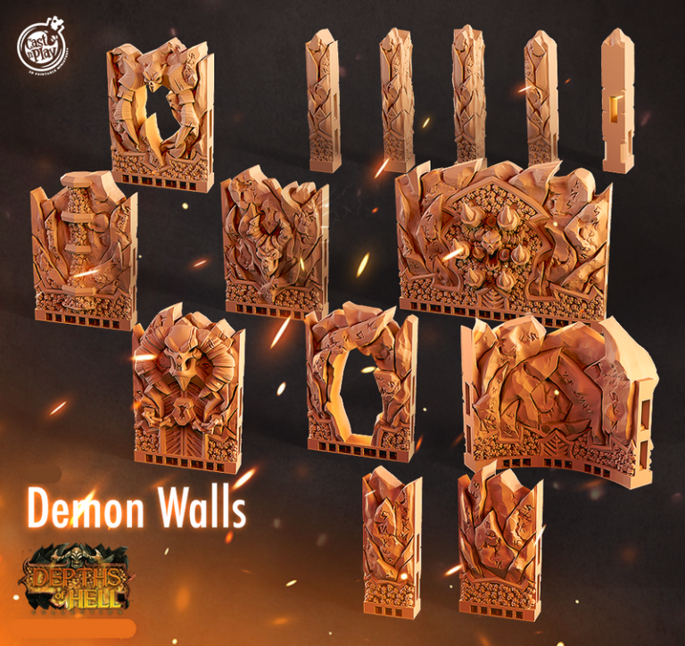 Desire FX 3d models | Depths of Hell – Demonic Walls – 3D Print Model STL