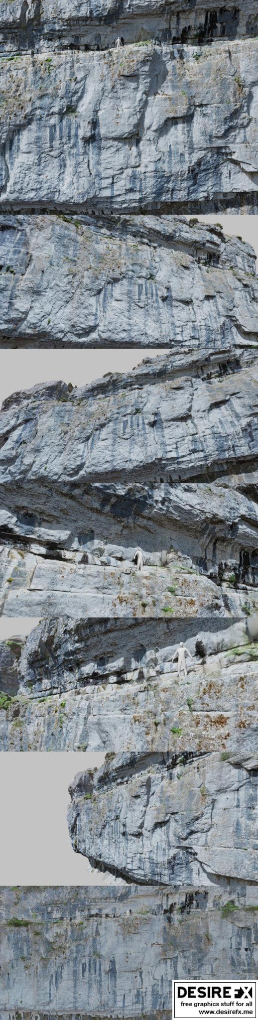 Desire FX 3d models | Huge Smooth Cliff Wall Scanned Drone PBR Low Poly ...