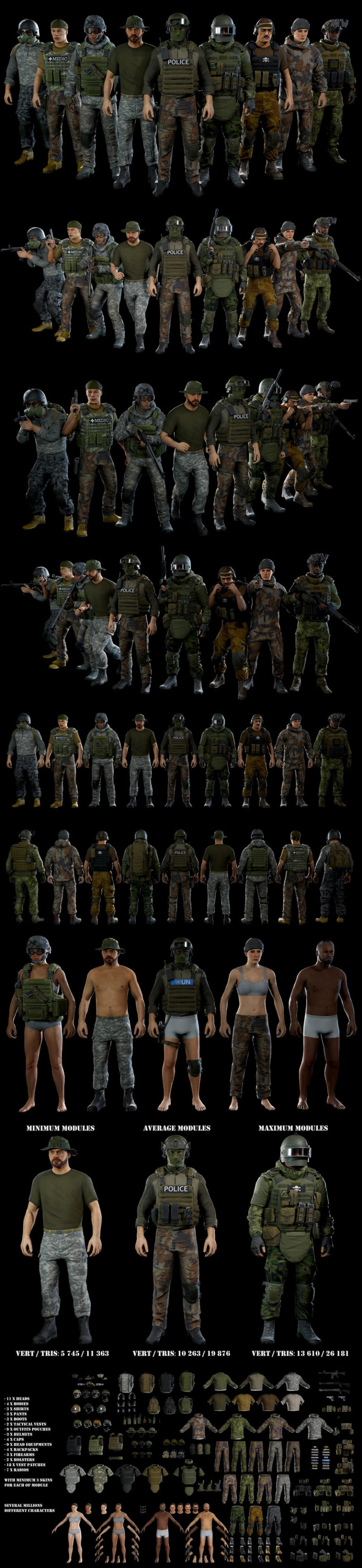 Desire FX 3d models | Modular Military Character 2