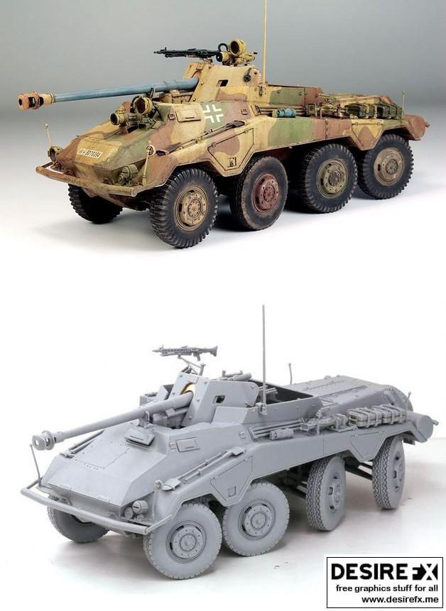 Desire FX 3d models | 28mm SdKfz German 234 4 Pakwagen – 3D Print Model STL