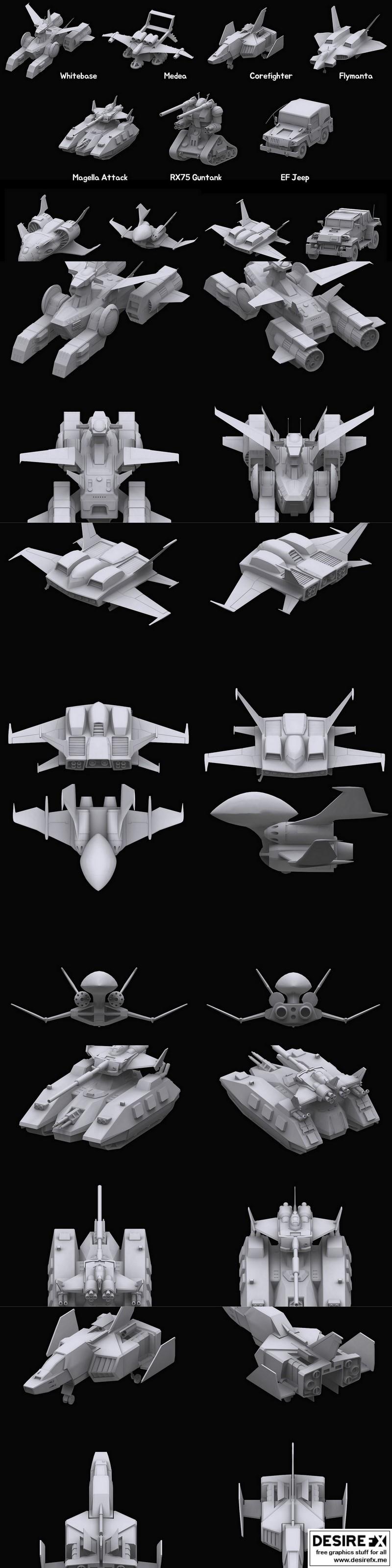 Desire FX 3d models | Gundam Zeon X Earth Federation Space military ...