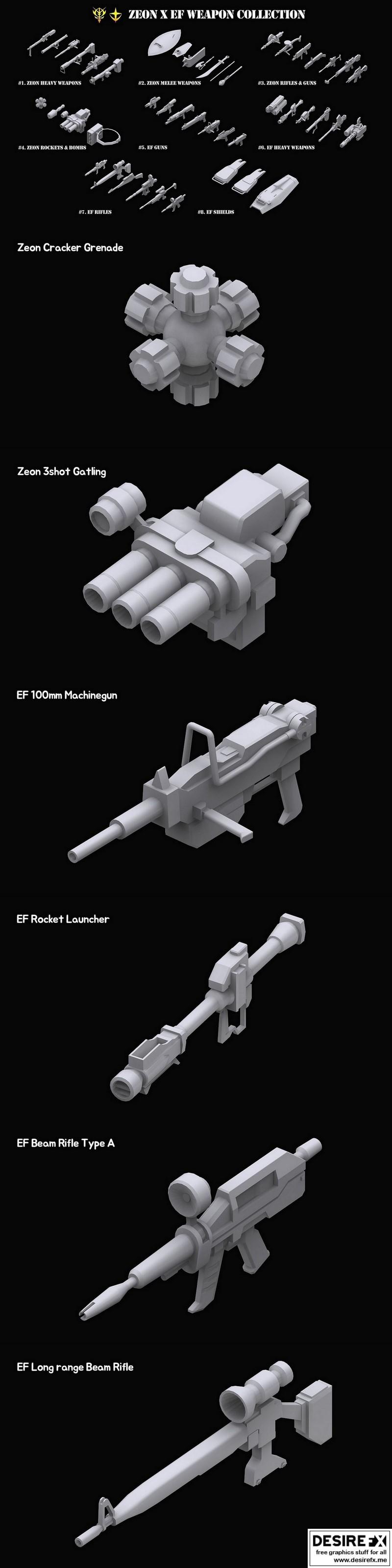 Desire FX 3d models | Gundam Zeon X Earth Federation Weapon Collection ...