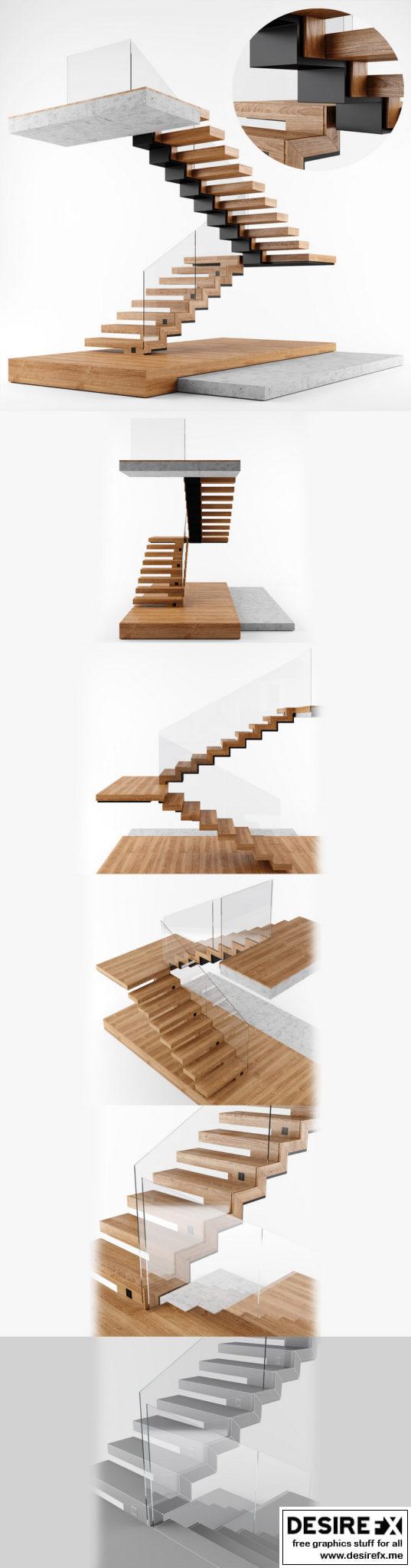 Desire FX 3d models | Modern Interior Stair 02 – 3D Model