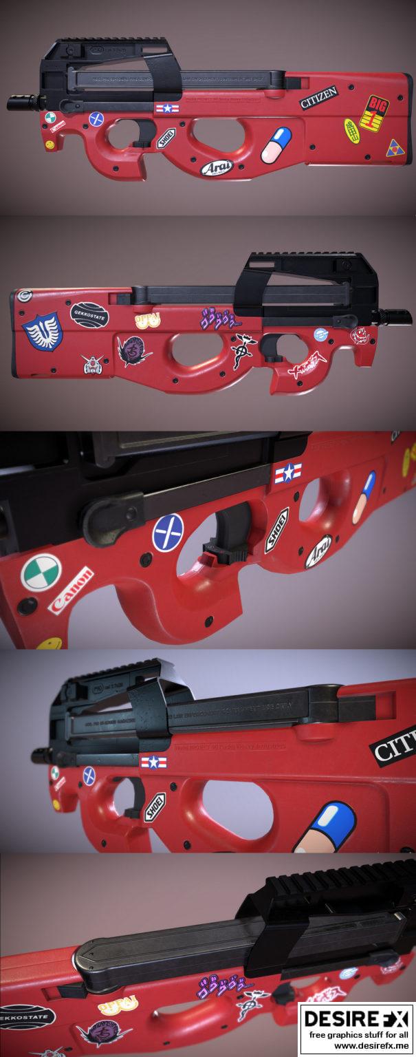 Desire FX 3d models | P90 Akira Anime Themed – 3D Model
