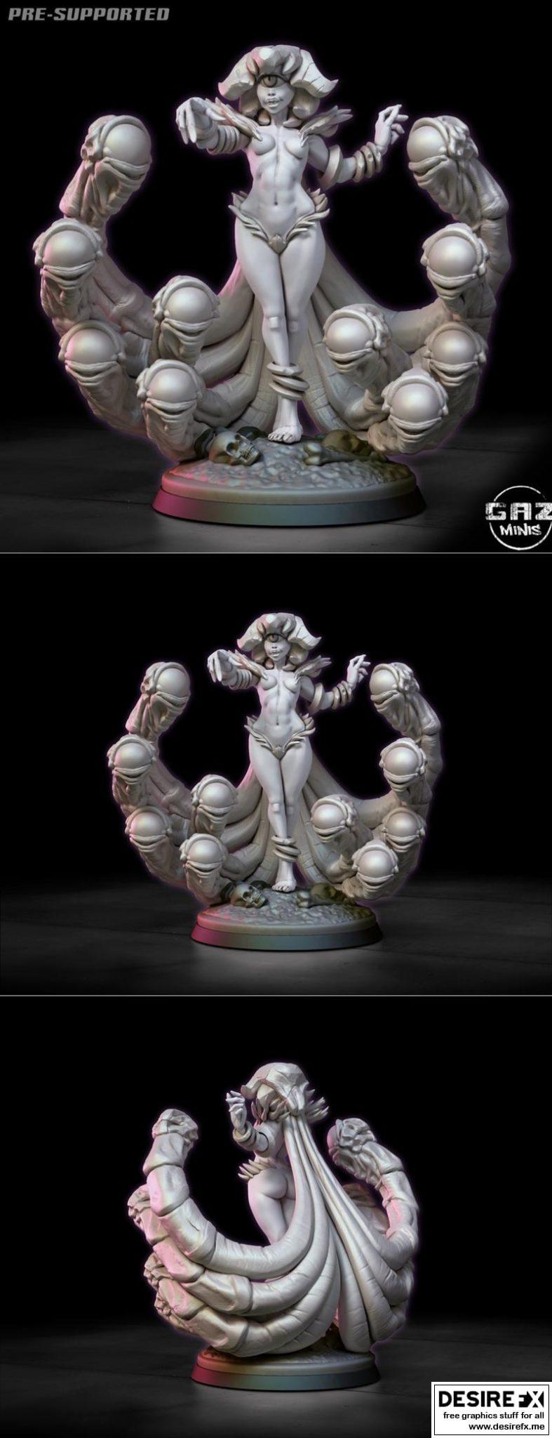 Desire FX 3d models | Female Humanoid Beholder – 3D Print Model STL