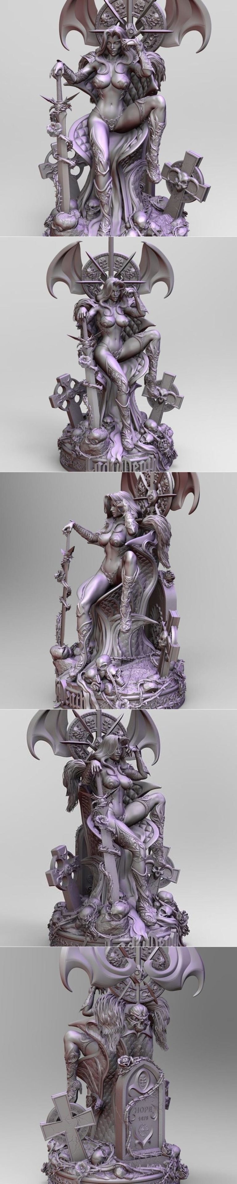 Desire FX 3d models | Lady Death on Throne – 3D Print Model STL